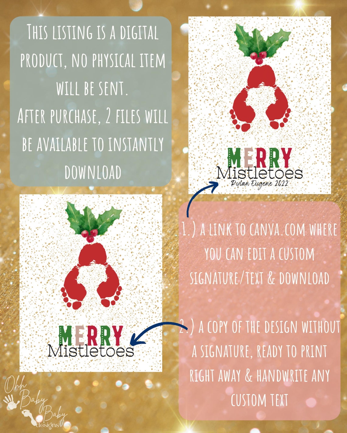 Merry Mistletoes Foot Print Christmas Keepsake/ Christmas Craft/ DIY ...