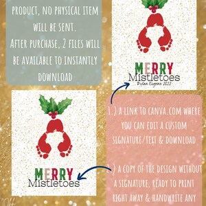 Merry Mistletoes Foot Print Christmas Keepsake/ Christmas Craft/ DIY ...