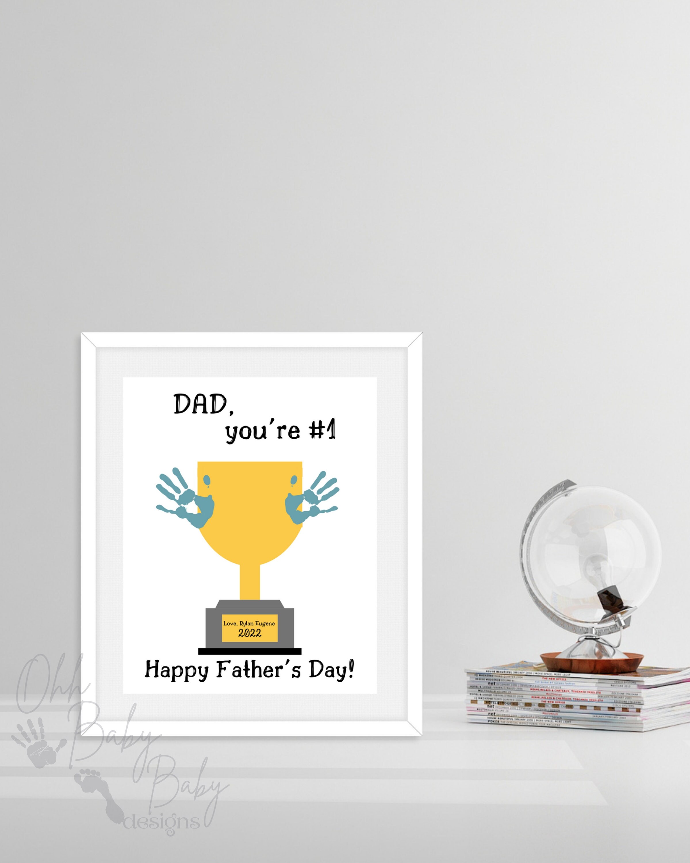 Dad You're Number 1 Father's Day Hand Print Card/ Father's Day Keepsake ...