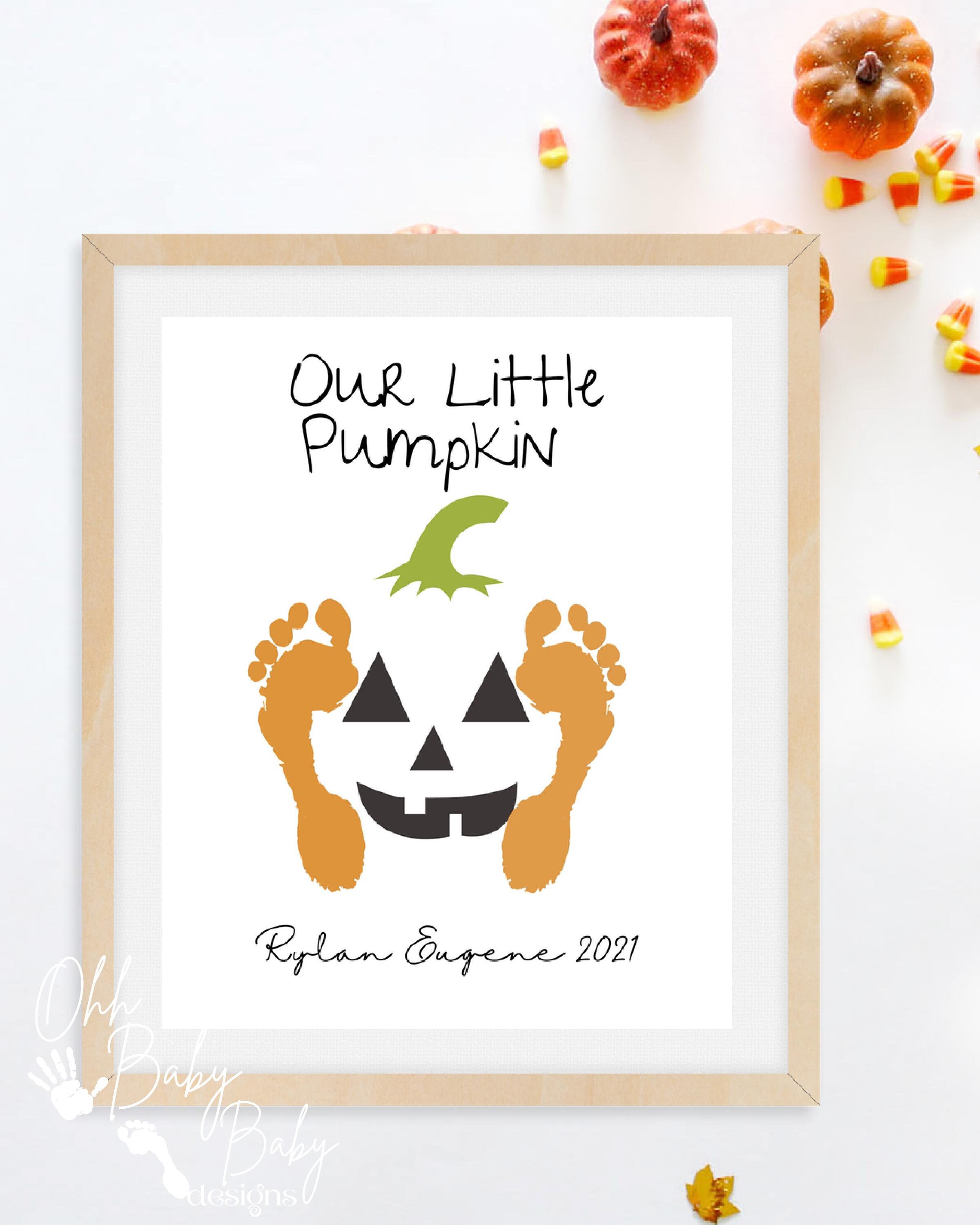 Our Little Pumpkin Foot Print Halloween Keepsake/foot Print Keepsake ...