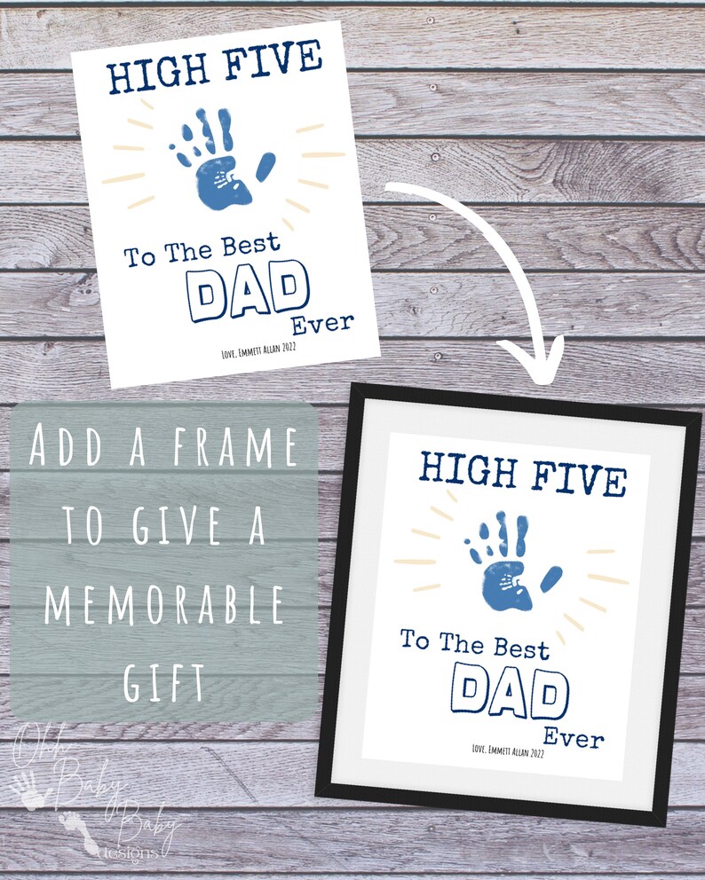 High Five to the Best Dad Ever Hand Print Father's Day Card/father's ...