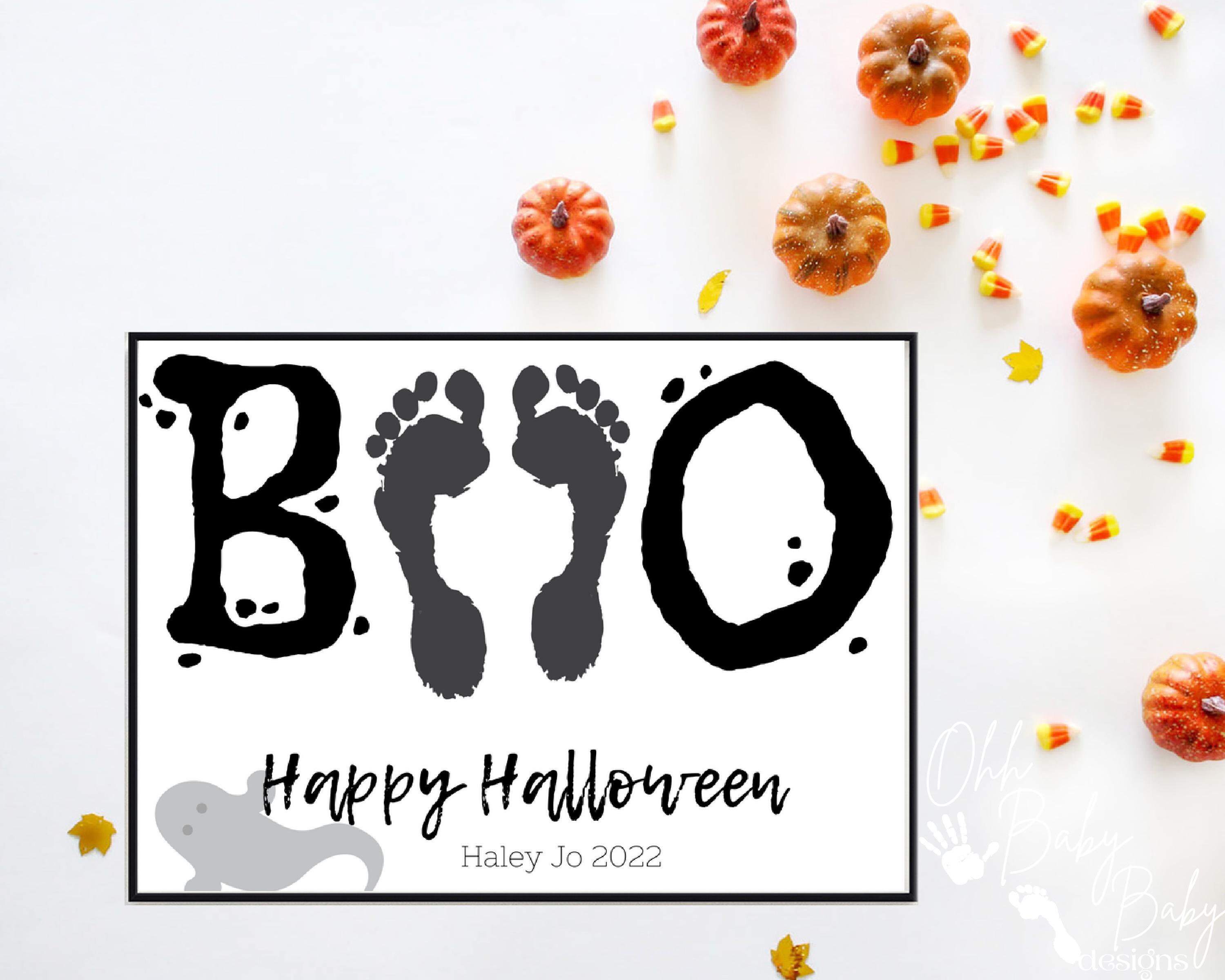Halloween Foot Print Bundle / Halloween Foot Print Keepsake/ Foot Print ...