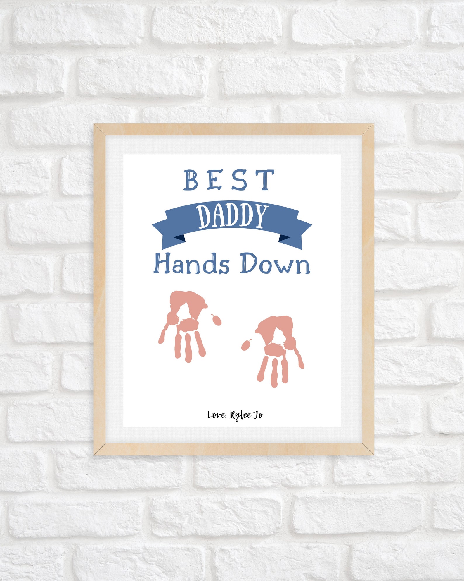 Best Daddy Hands Down Father's Day Hand Print Keepsake/ | Etsy