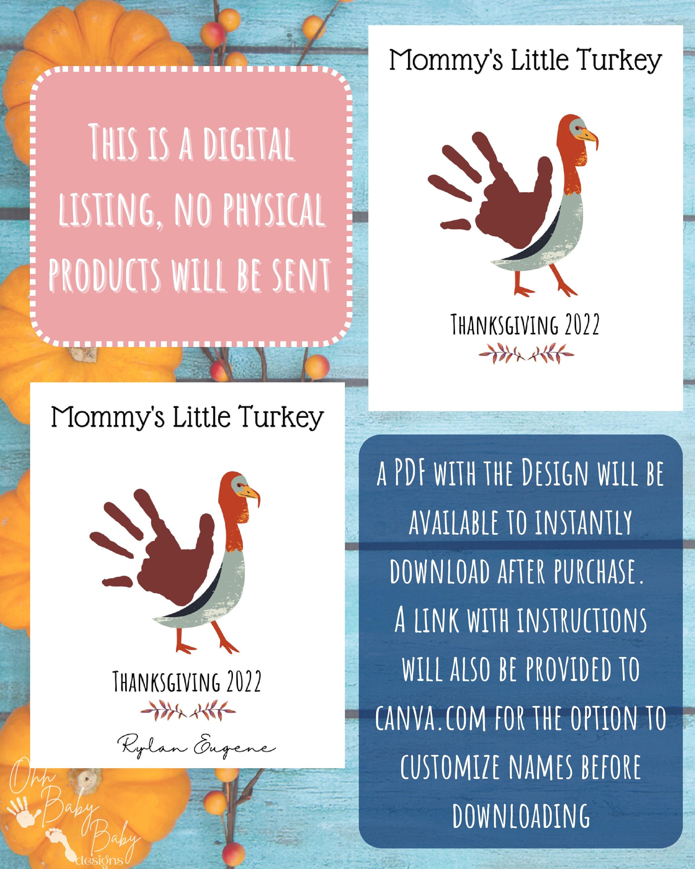 Mommy's Little Turkey Thanksgiving Hand Print Keepsake/thanksgiving ...