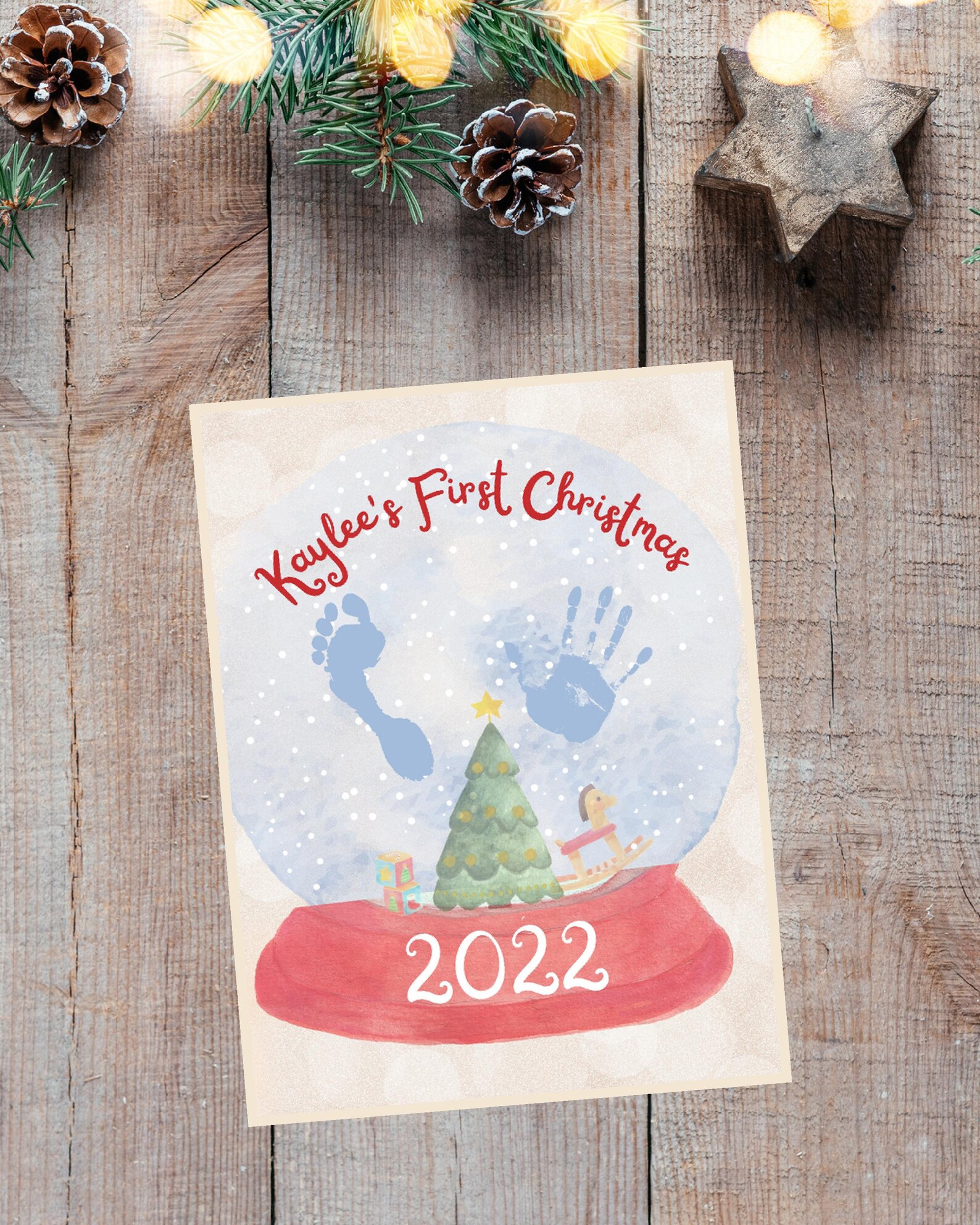 Baby's First Christmas Hand Print Foot Print Keepsake/christmas Craft ...
