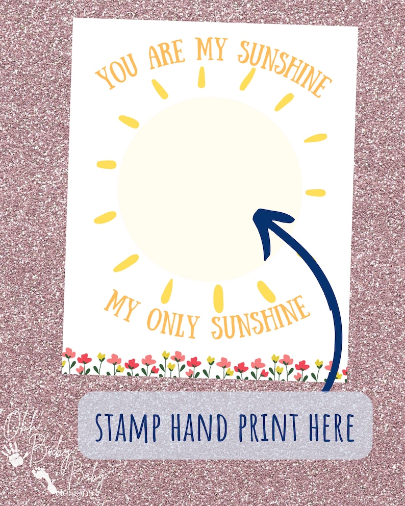 You Are My Sunshine Hand Print Card/ Hand Print Keepsake/ Kid's Craft ...