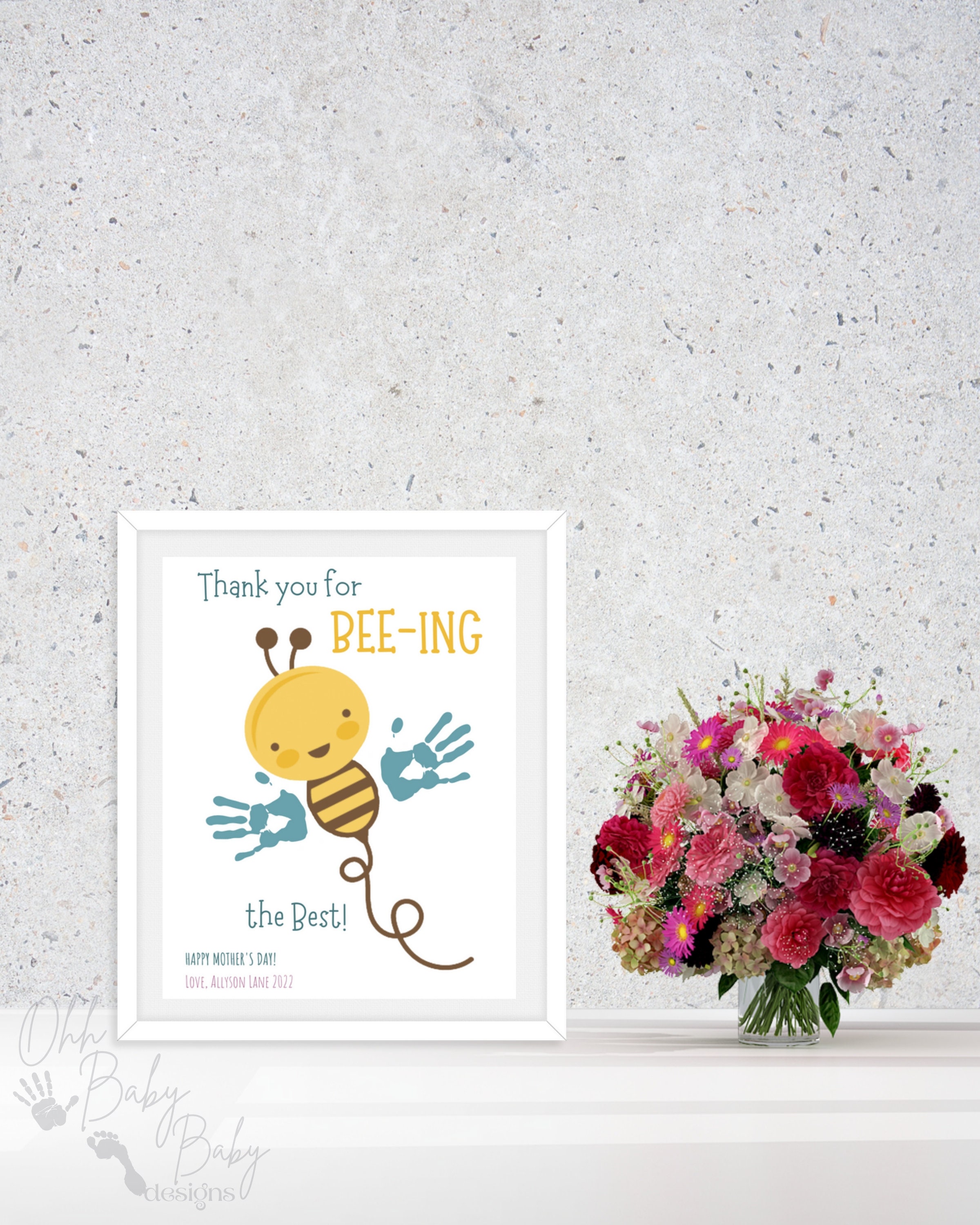 Thank You for BEE-ING the Best Hand Print Card/ Hand Print Keepsake ...