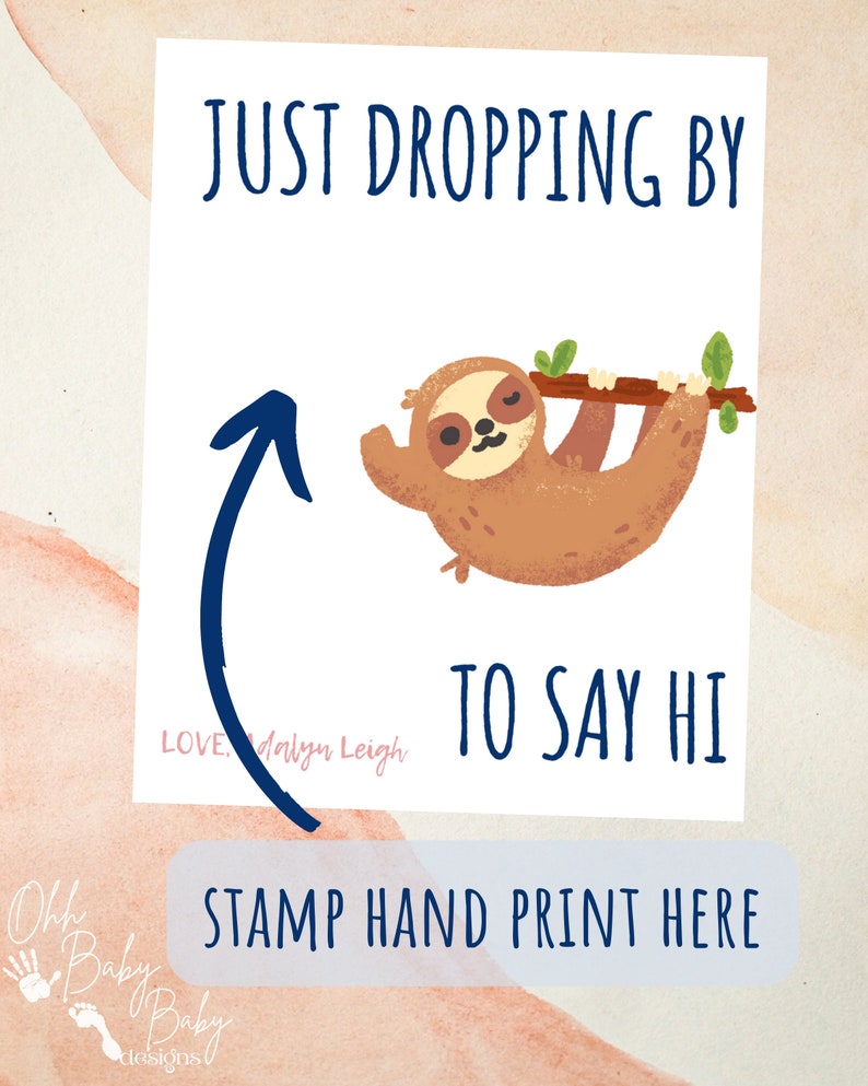 Just Dropping by to Say Hi Hand Print Card/hand Print Keepsake/hand ...