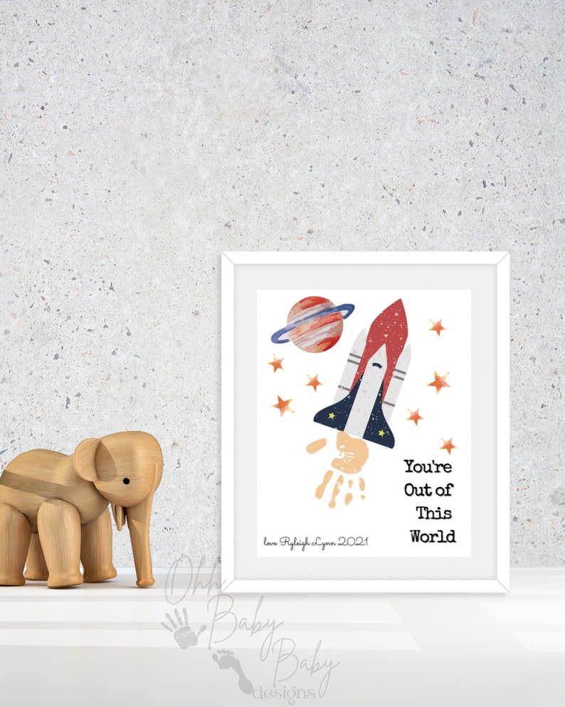 You're Out of This World Hand Print Card/hand Print Keepsake/kid's ...