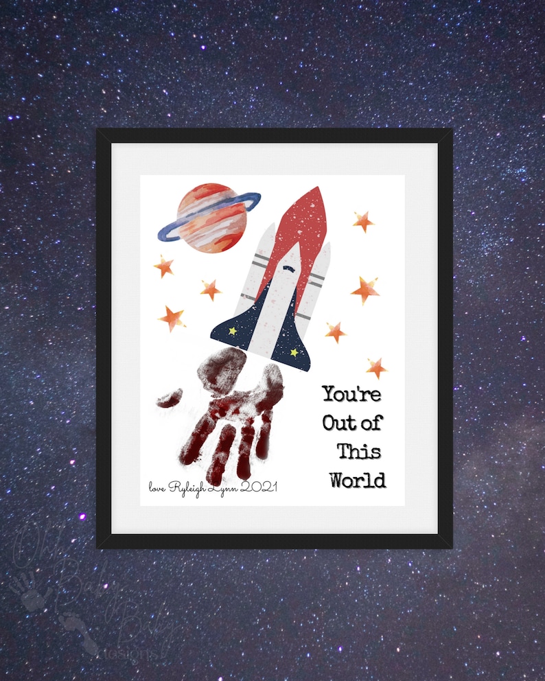 You're Out of This World Hand Print Card/hand Print Keepsake/kid's ...