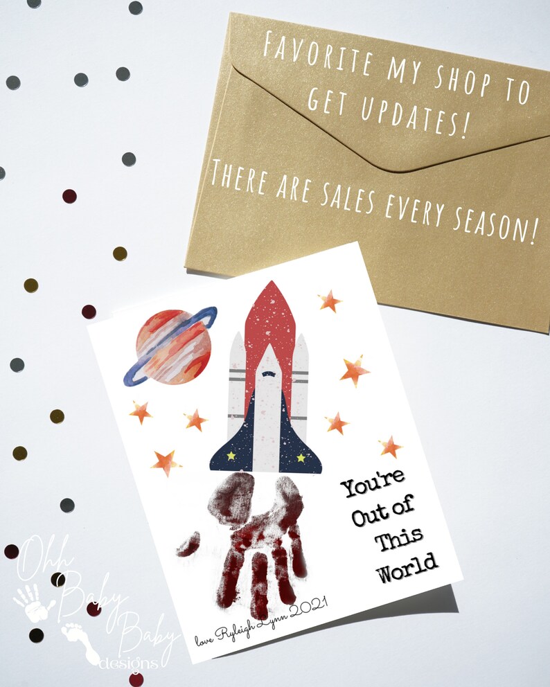 You're Out of This World Hand Print Card/hand Print Keepsake/kid's ...
