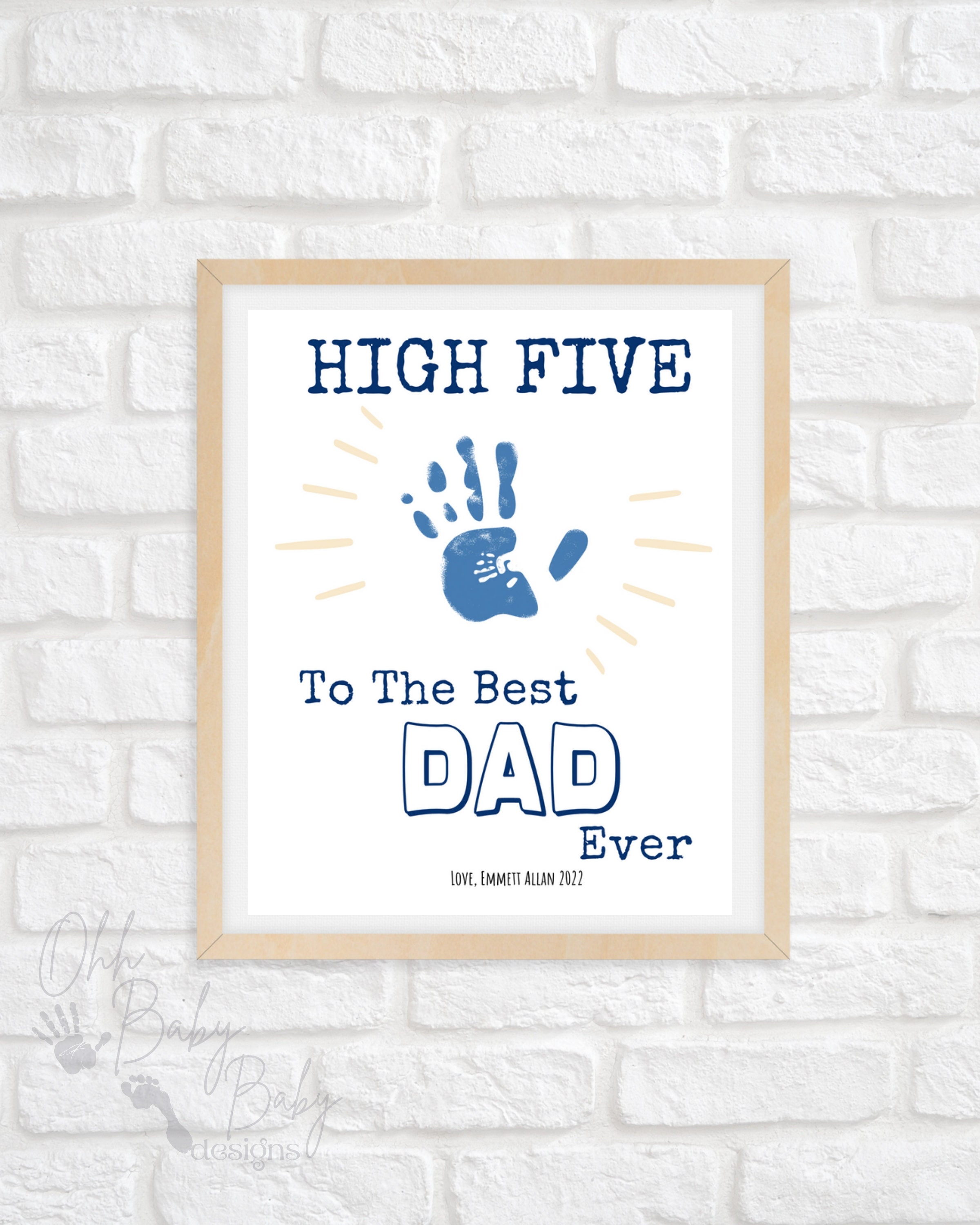 High Five to the Best Dad Ever Hand Print Father's Day Card/father's ...