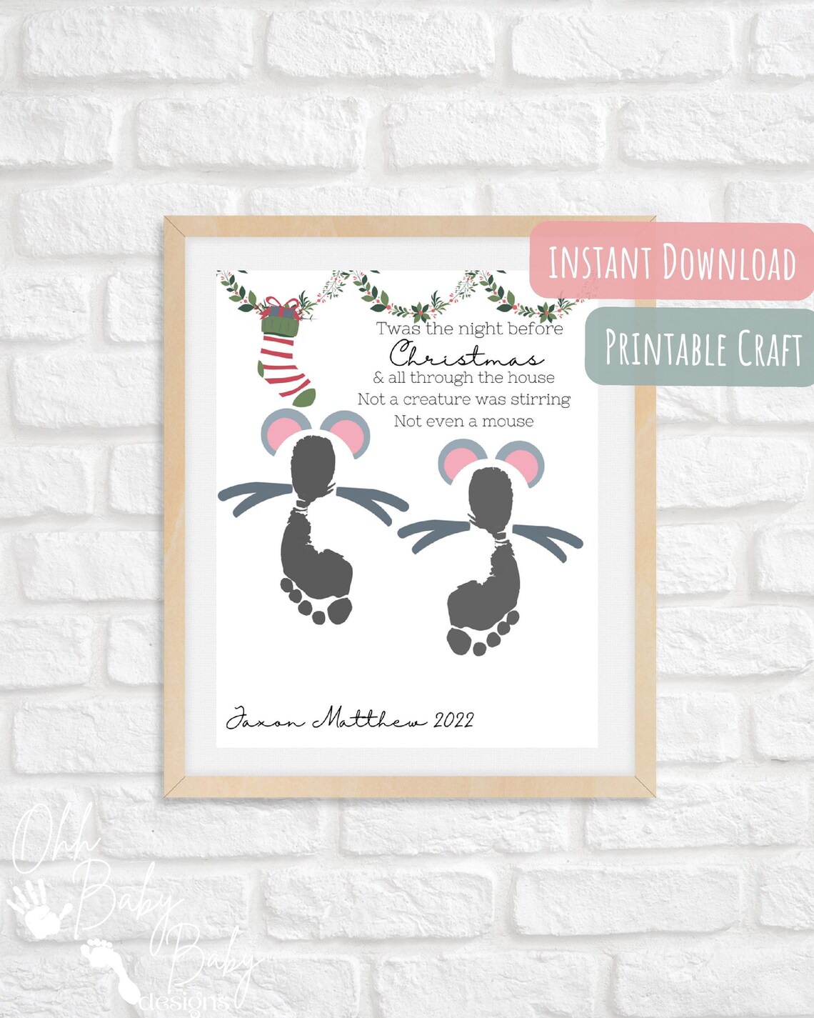 Twas the Night Before Christmas Foot Print Keepsake/christmas Craft ...