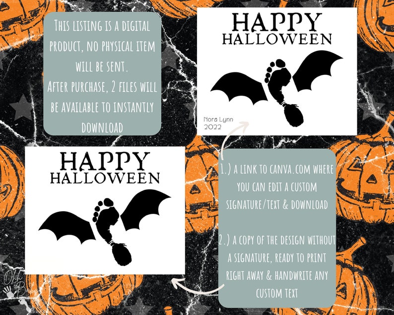 Happy Halloween Bat Foot Print Keepsake/halloween Keepsake/ Foot Print ...