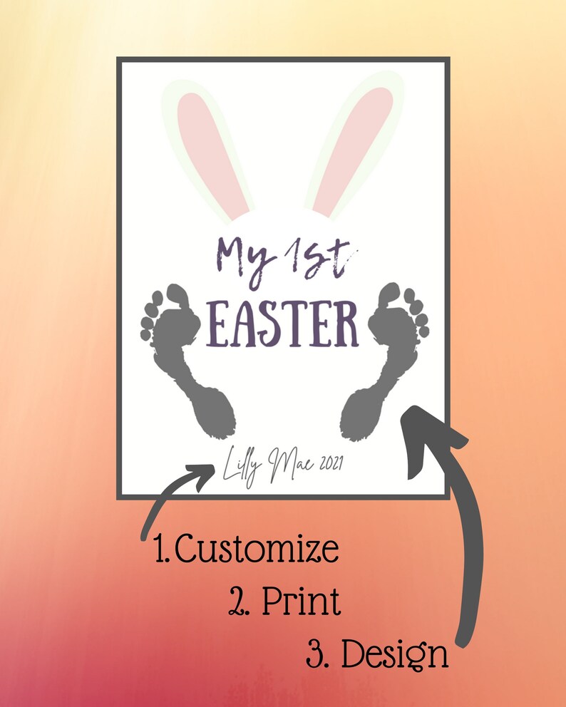 My First Easter Bunny Footprints Keepsake/easter Keepsake/easter Craft ...