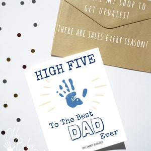 High Five to the Best Dad Ever Hand Print Father's Day Card/father's ...