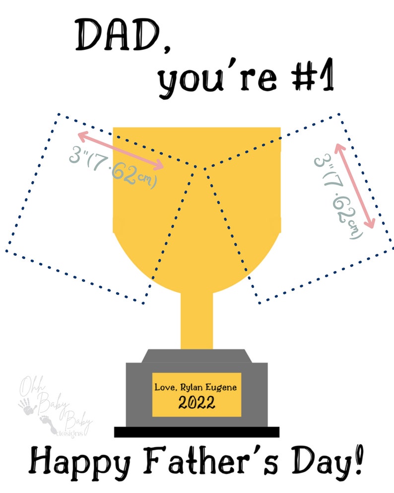 Dad You're Number 1 Father's Day Hand Print Card/ Father's Day Keepsake ...