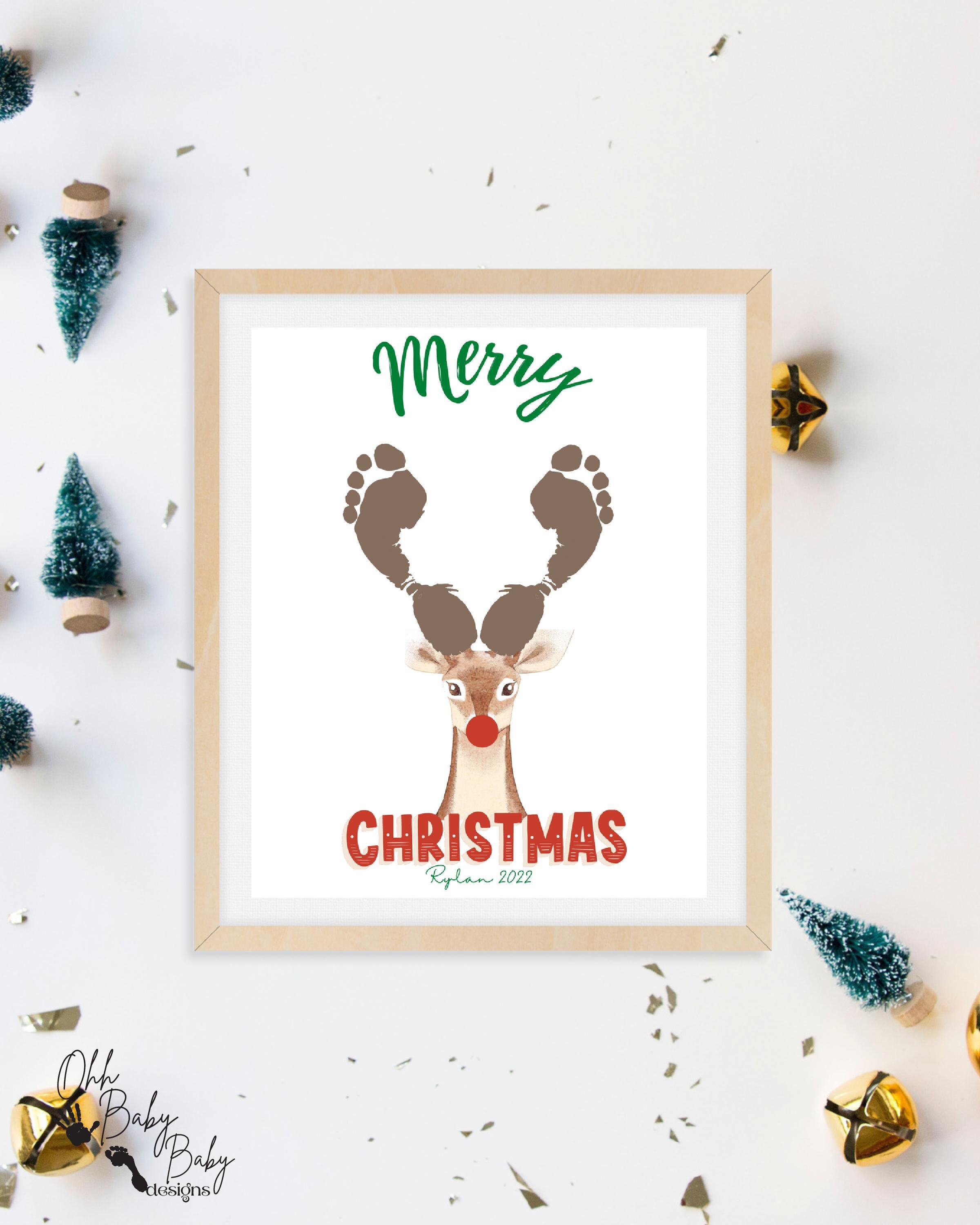 Reindeer Foot Print Christmas Keepsake/ Christmas Craft/ DIY Christmas ...