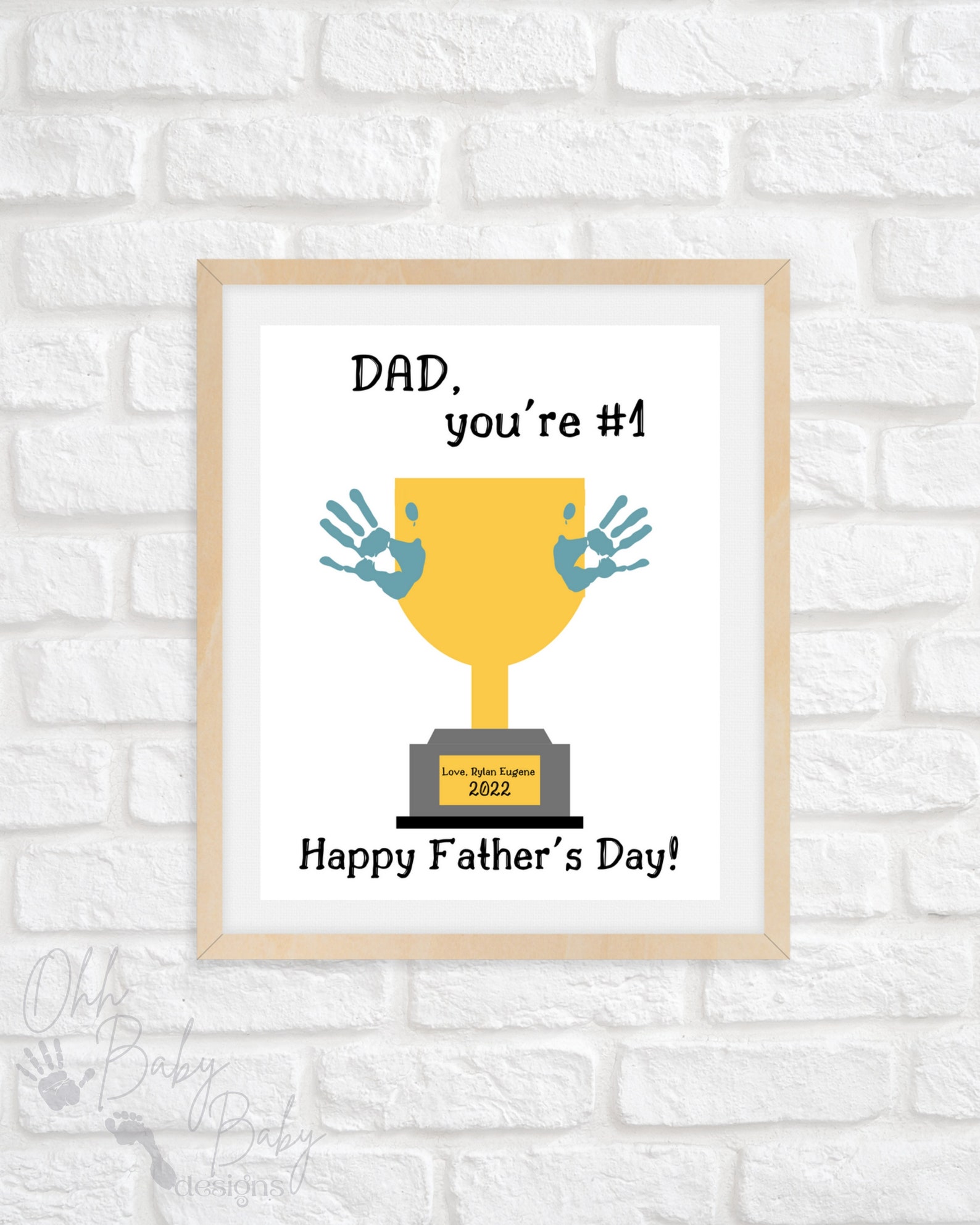 Dad You're Number 1 Father's Day Hand Print Card/ Father's Day Keepsake ...