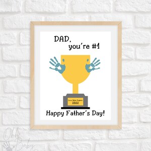 Dad You're Number 1 Father's Day Hand Print Card/ Father's Day Keepsake ...