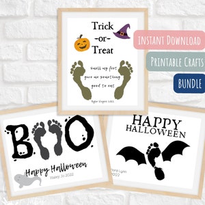 Halloween Foot Print Bundle / Halloween Foot Print Keepsake/ Foot Print ...