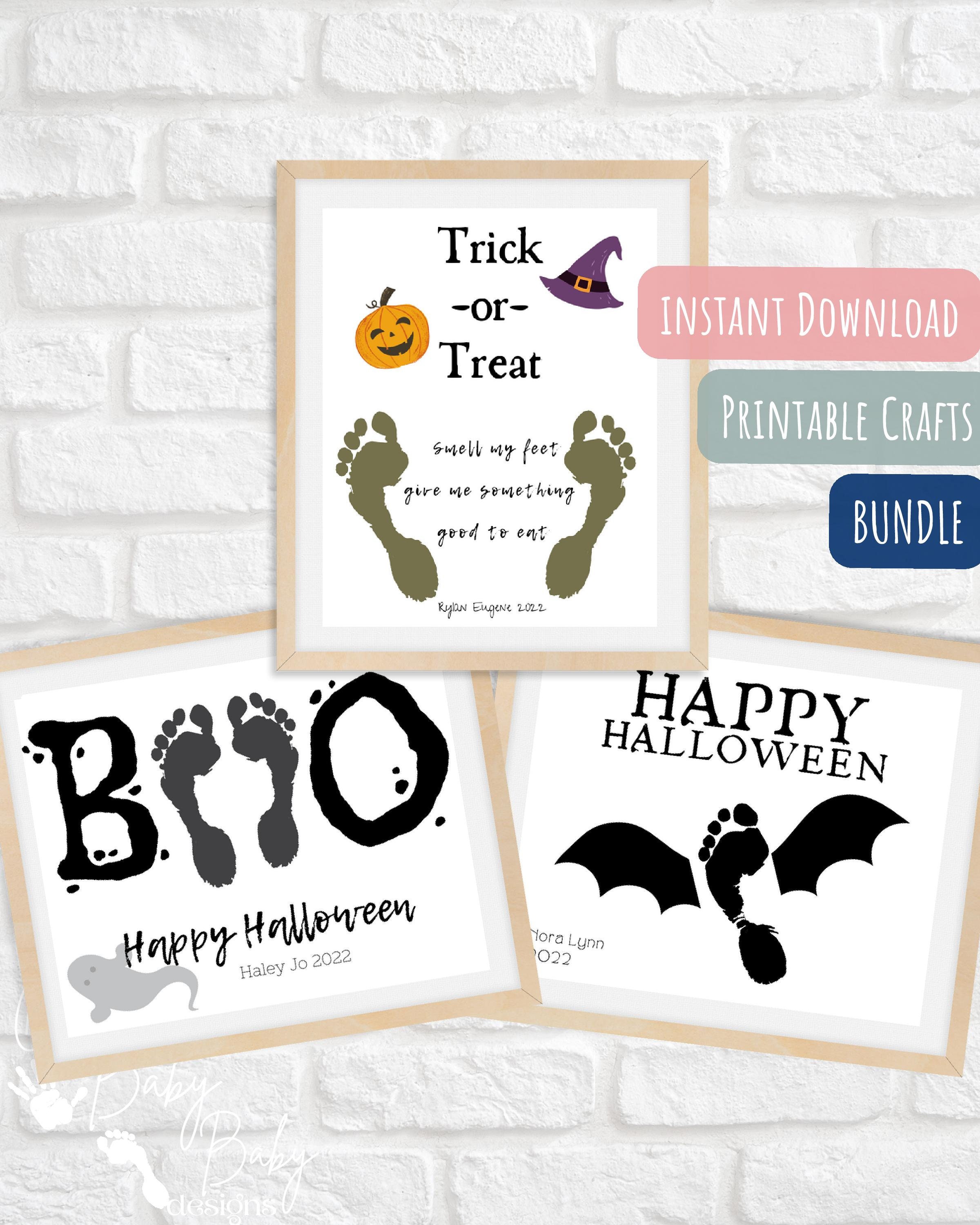 Halloween Foot Print Bundle / Halloween Foot Print Keepsake/ Foot Print ...