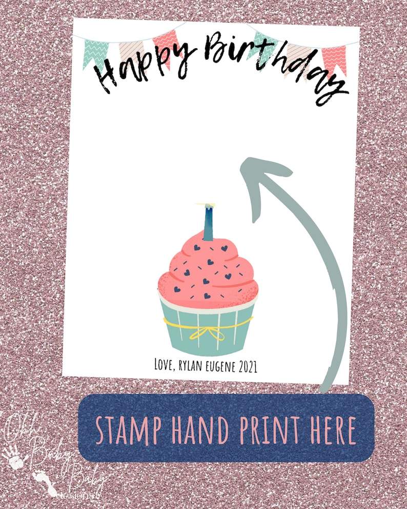 Happy Birthday Hand Print Card/birthday Keepsake/birthday - Etsy