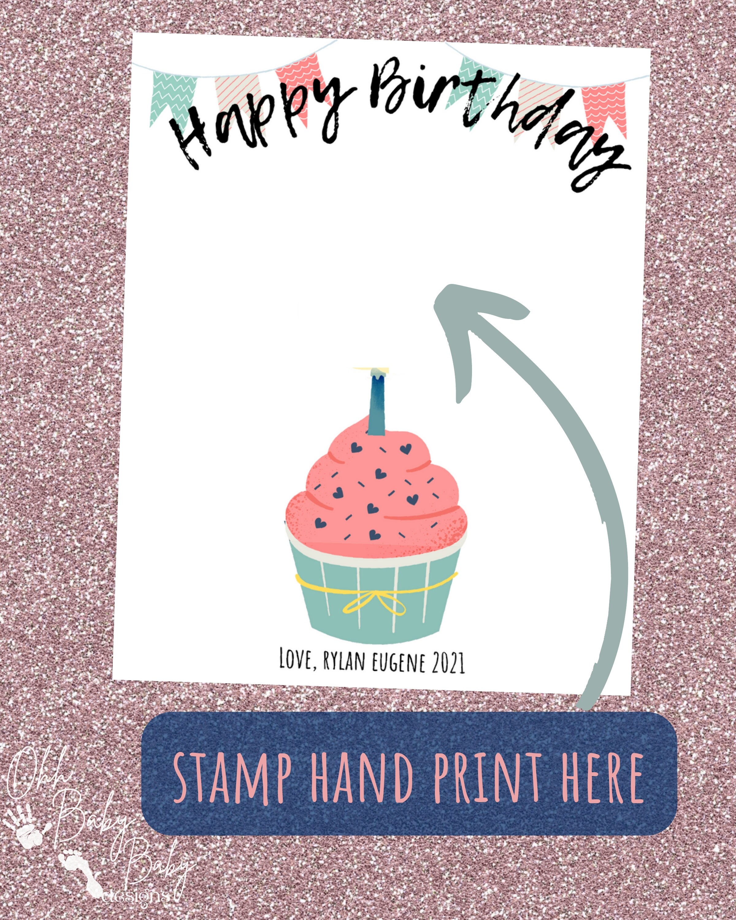 Happy Birthday Hand Print Card/birthday Keepsake/birthday - Etsy