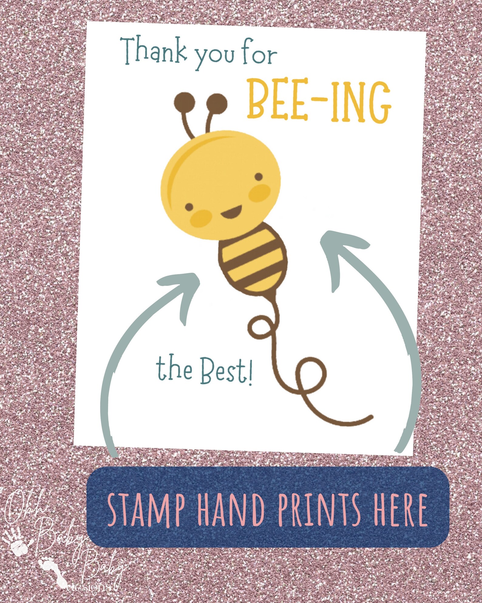 Thank You for BEE-ING the Best Hand Print Card/ Mother's Day Keepsake ...