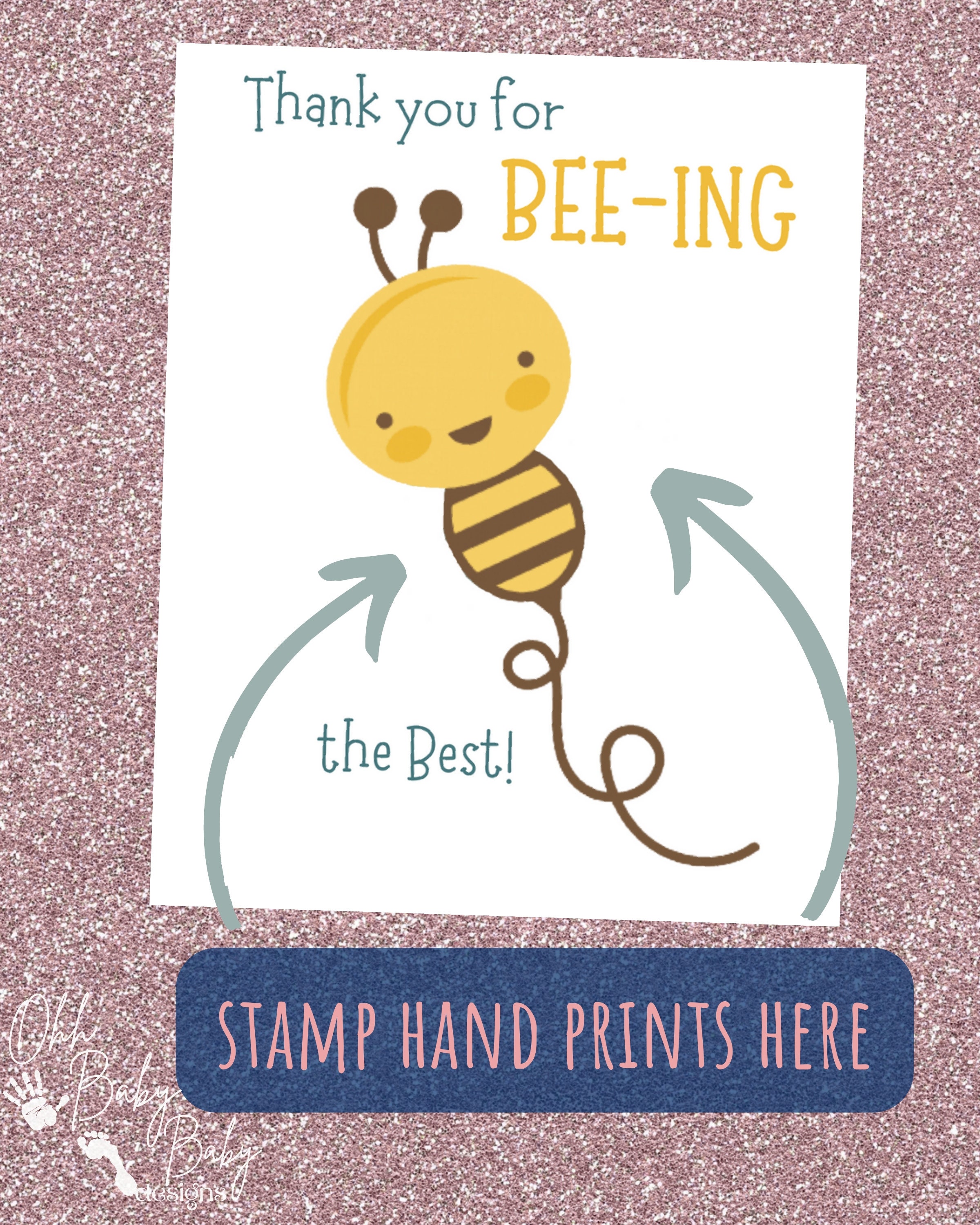 Thank You for BEE-ING the Best Hand Print Card/ Hand Print Keepsake ...