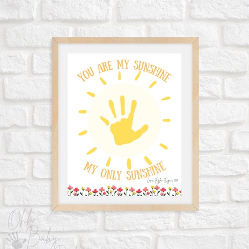 You Are My Sunshine Hand Print Craft/ Mother's Day - Etsy