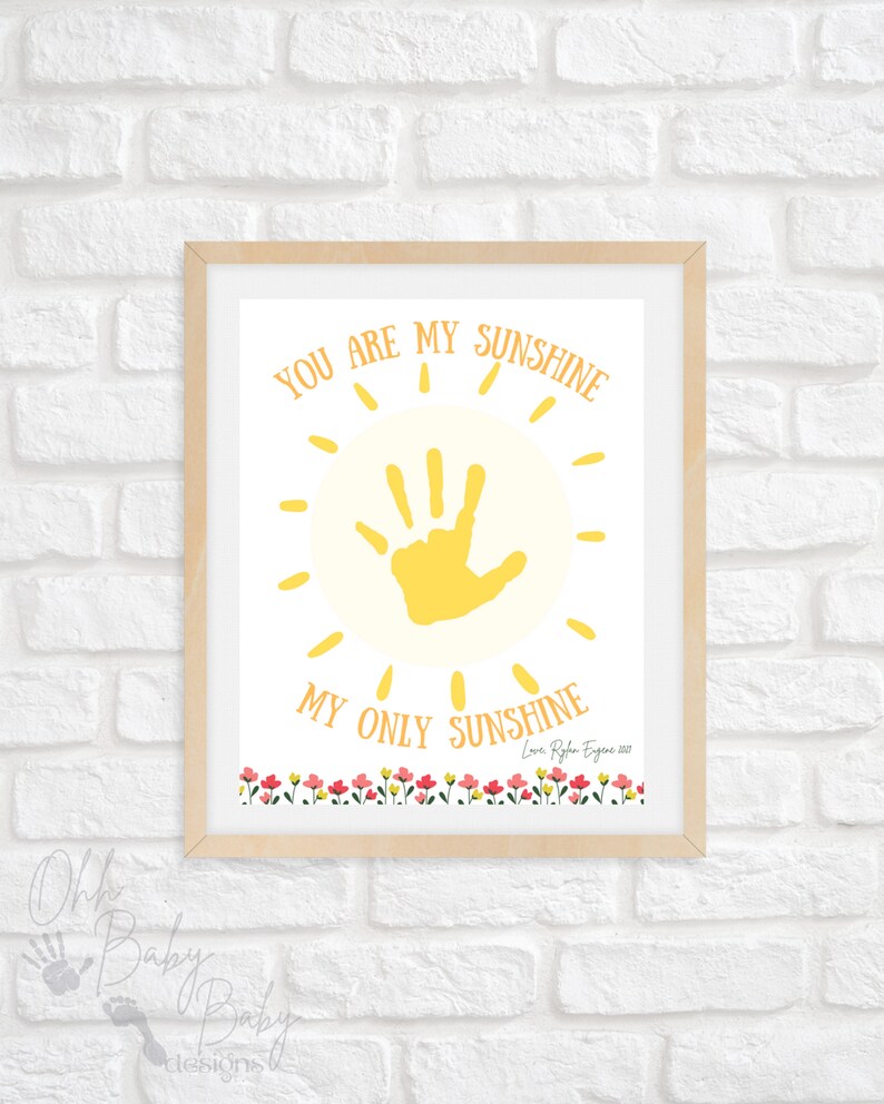You Are My Sunshine Hand Print Craft/ Mother's Day Keepsake/ Mother's ...