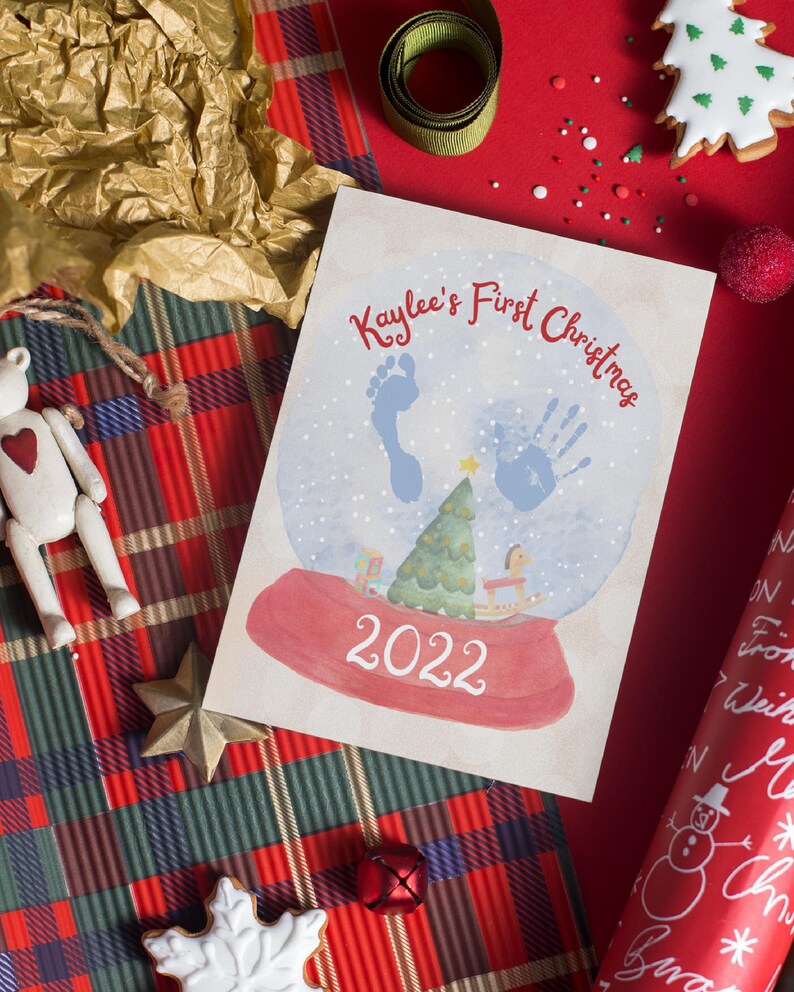 Baby's First Christmas Hand Print Foot Print Keepsake/christmas Craft ...