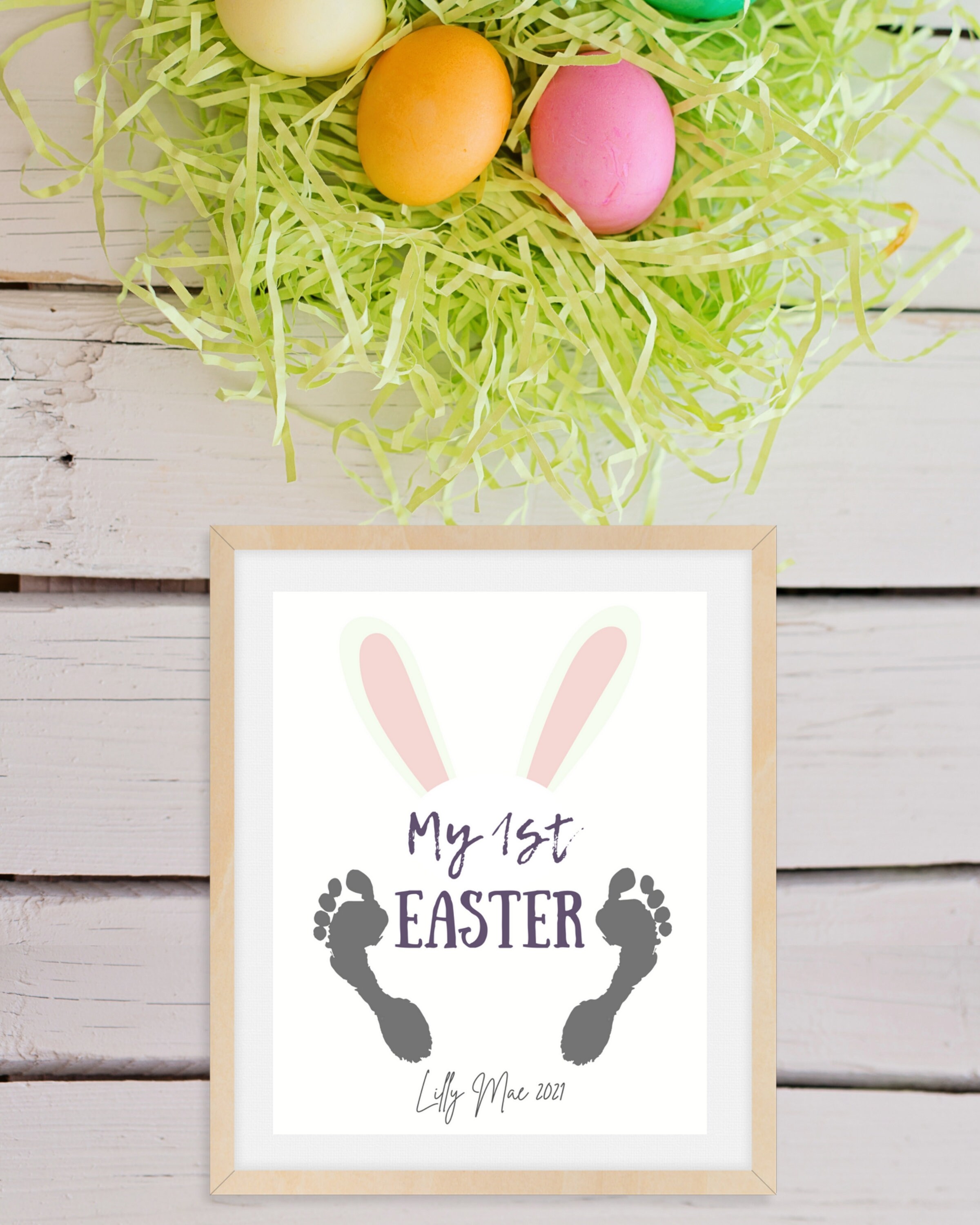 My First Easter Bunny Footprints Keepsake/easter Keepsake/easter Craft ...