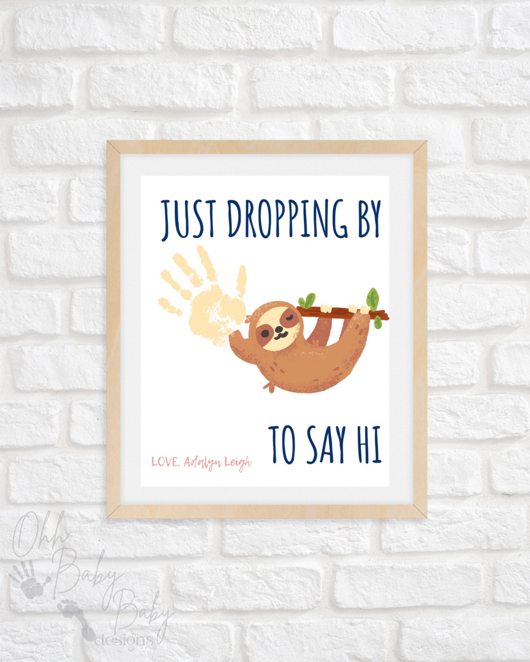 Just Dropping by to Say Hi Hand Print Card/hand Print Keepsake/hand ...