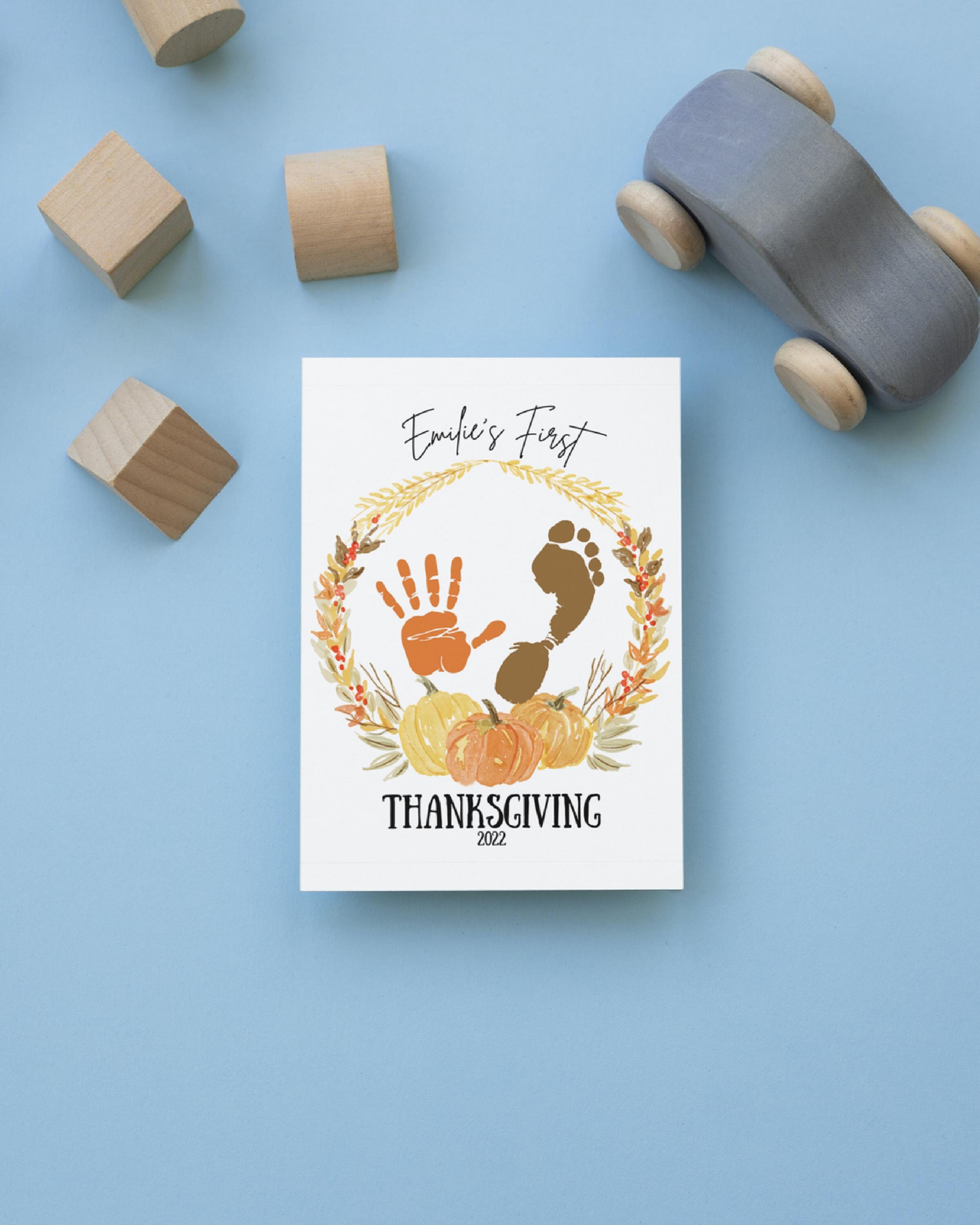 Baby's First Thanksgiving Hand Print/foot Print Keepsake/thanksgiving ...