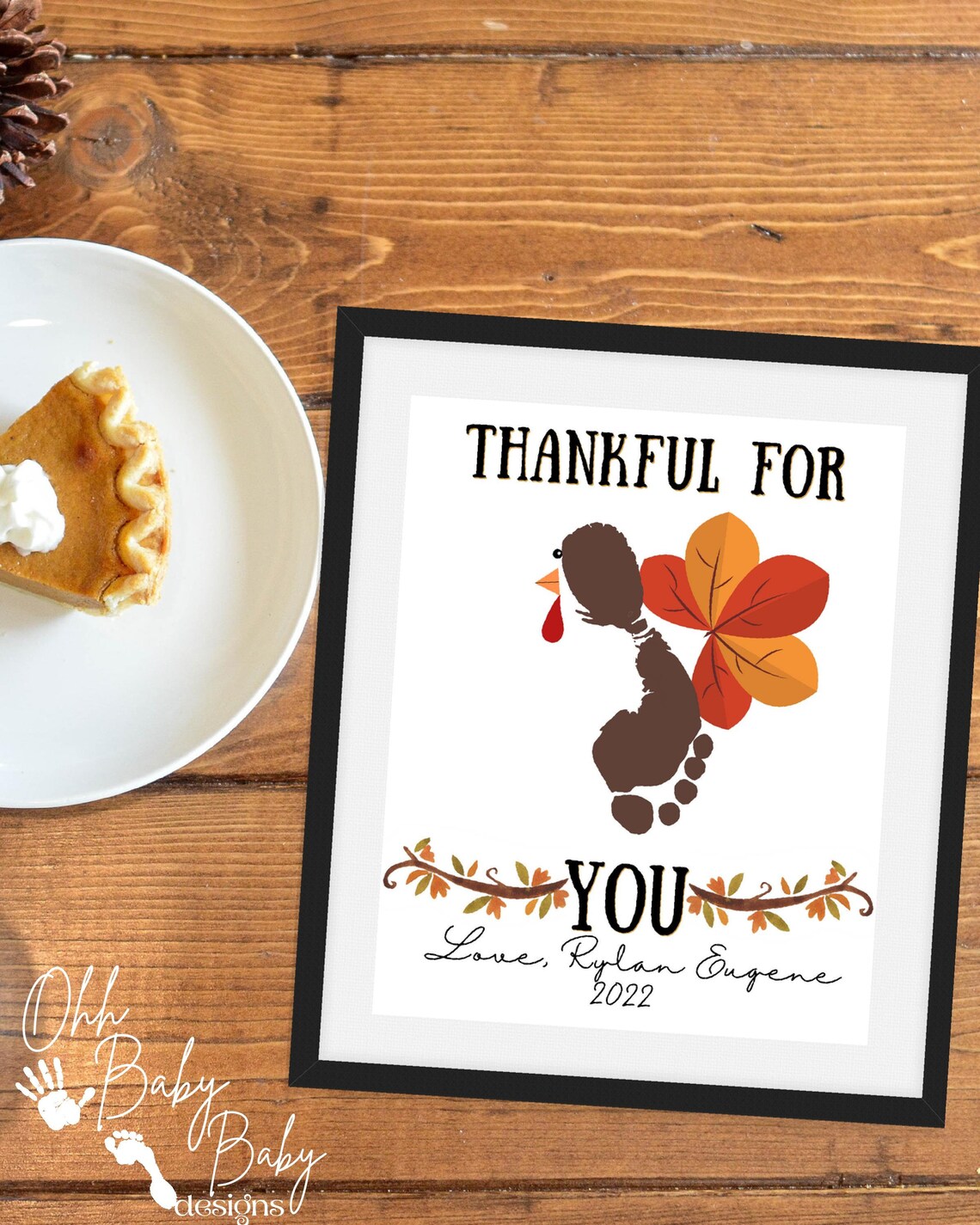 Thankful for You Foot Print Keepsake/thanksgiving Keepsake/thanksgiving ...