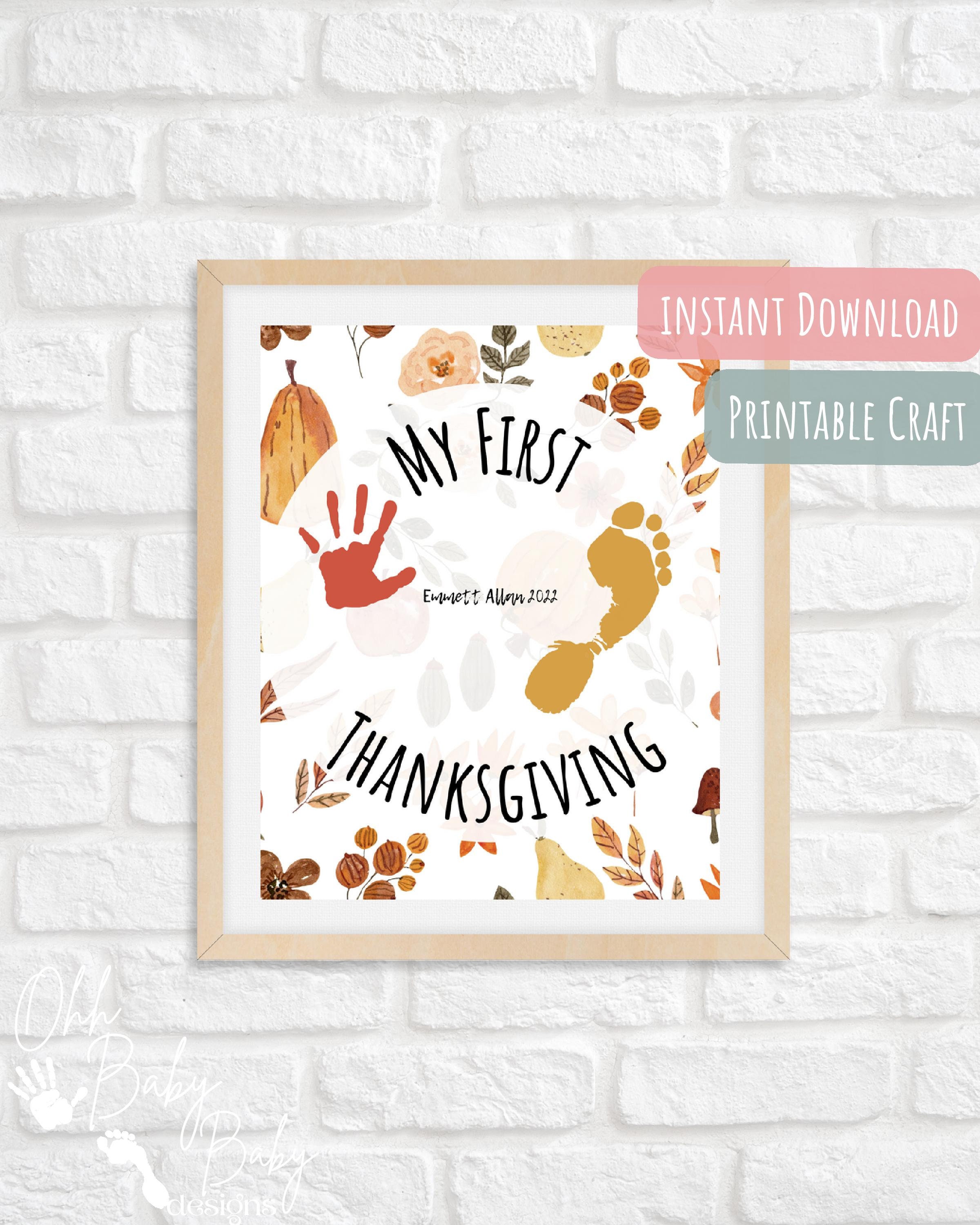 My First Thanksgiving Hand Print Craft/ Hand Print Keepsake/ DIY ...