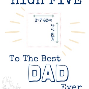 High Five to the Best Dad Ever Hand Print Father's Day Card/father's ...