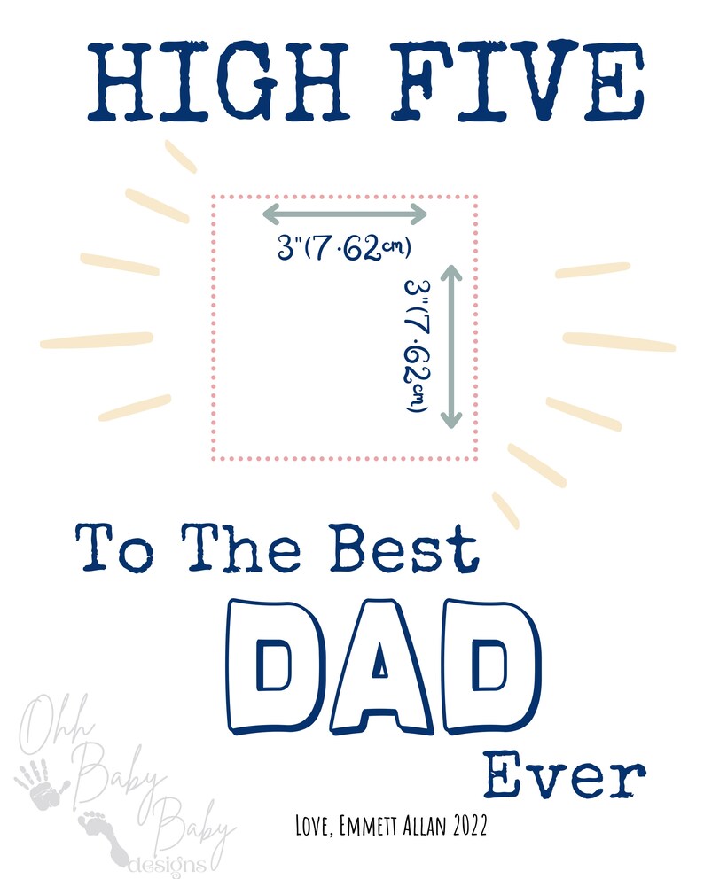 High Five to the Best Dad Ever Hand Print Father's Day Card/father's ...