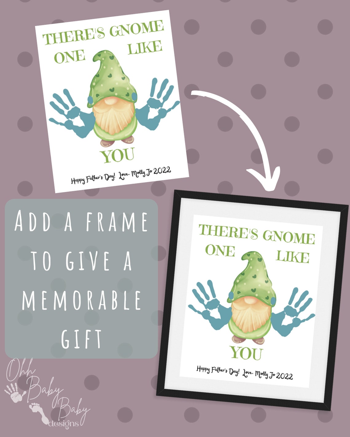 There's Gnome One Like You Hand Print Father's Day - Etsy