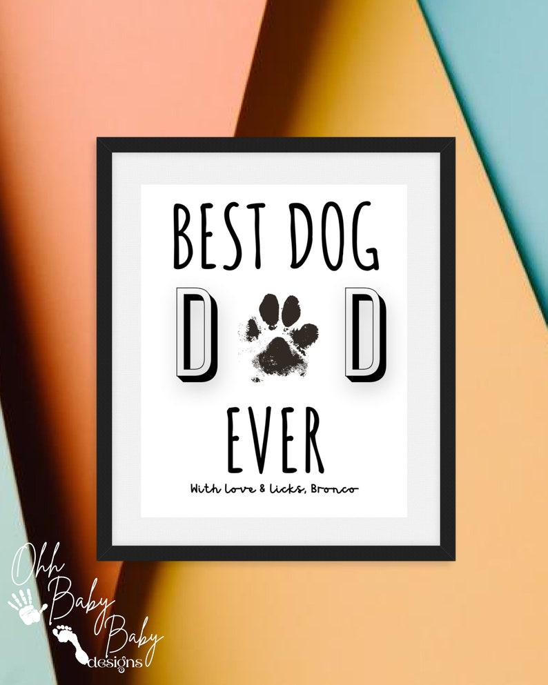 Best Dog Dad Ever Paw Print Father's Day Card/paw Print Keepsake/paw ...