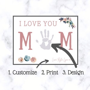 I love you Mom Handprint/Mother's Day | Etsy