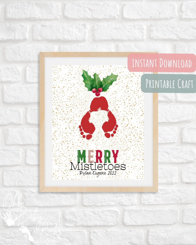 Merry Mistletoes Foot Print Christmas Keepsake/ Christmas Craft/ DIY ...