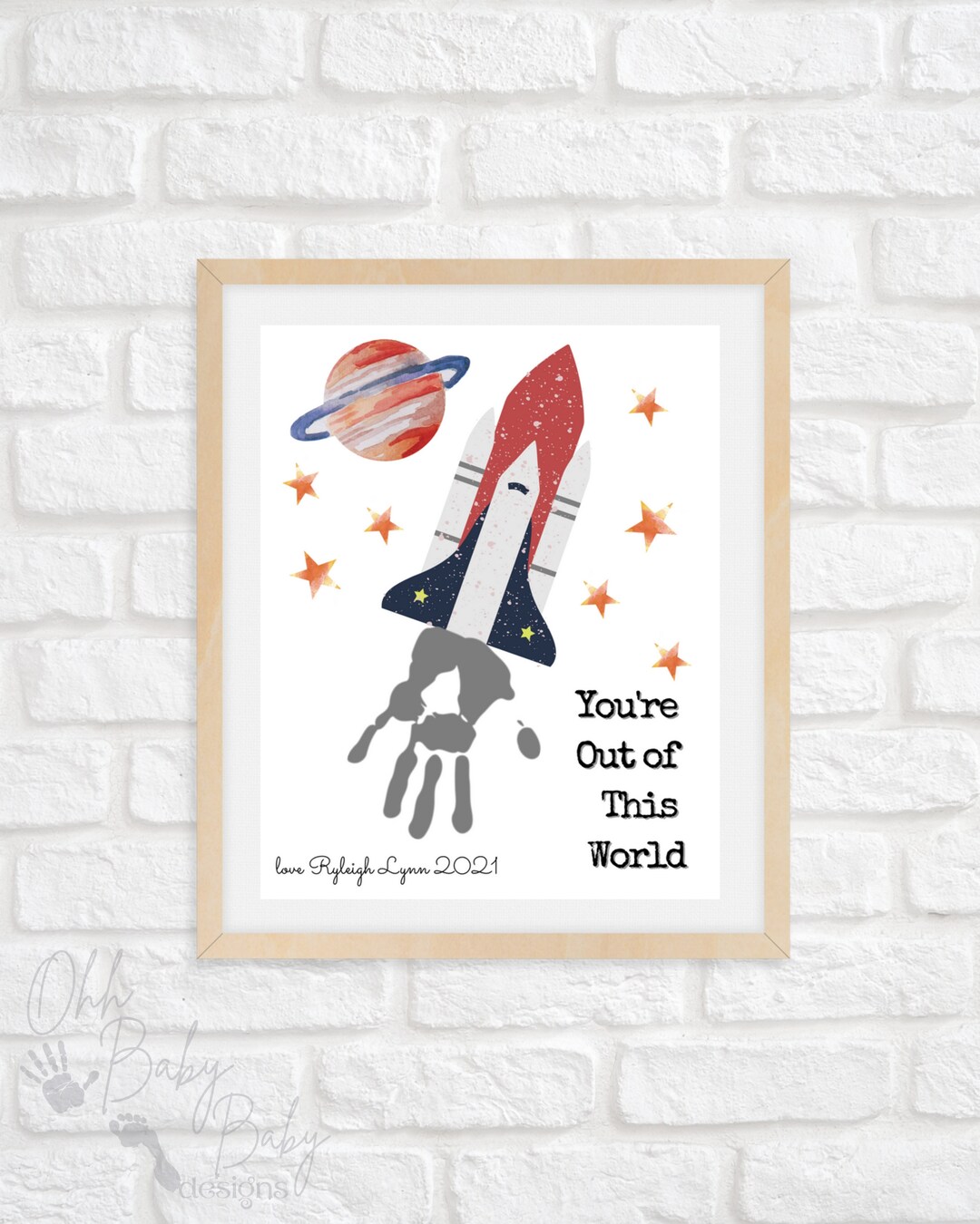 You're Out of This World Hand Print Card/hand Print Keepsake/kid's ...