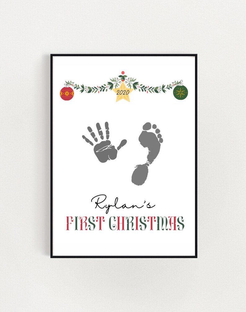 Baby's First Christmas Hand & Foot Print Keepsake/christmas Craft ...