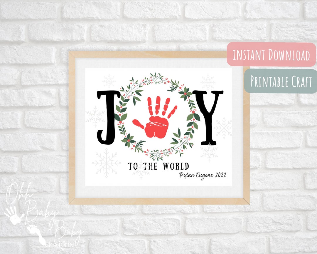 Joy to the World Hand Print Christmas Keepsake/ Christmas Craft/ DIY ...