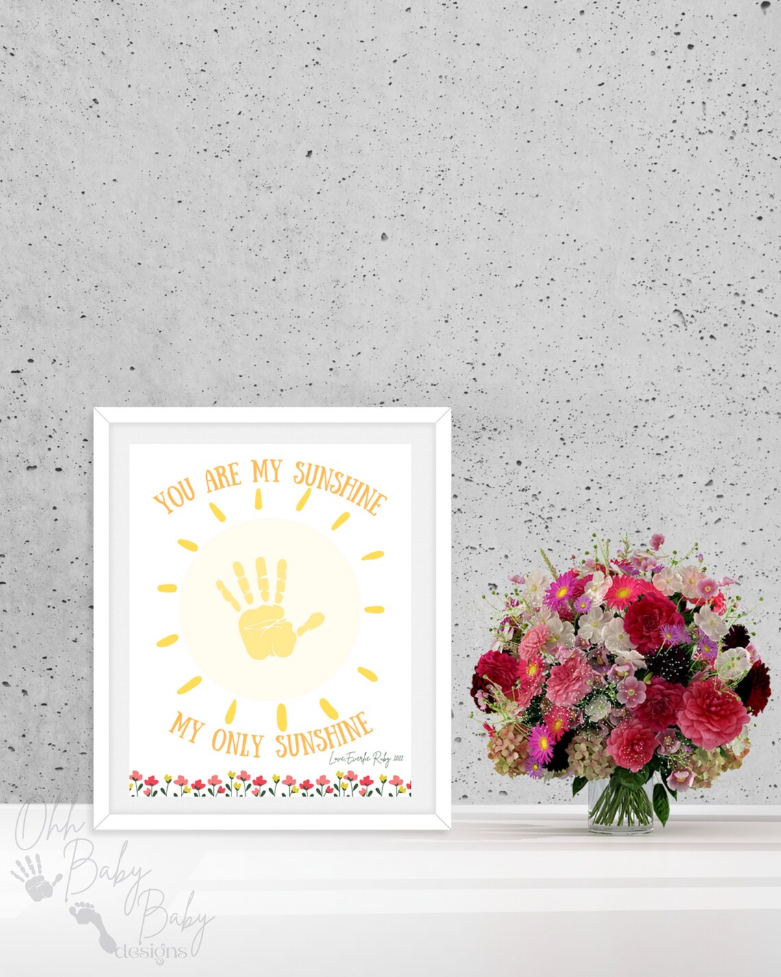 You Are My Sunshine Hand Print Card/ Hand Print Keepsake/ - Etsy
