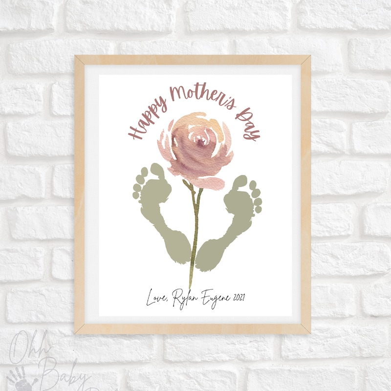 Mothers Day Footprint Art - Etsy