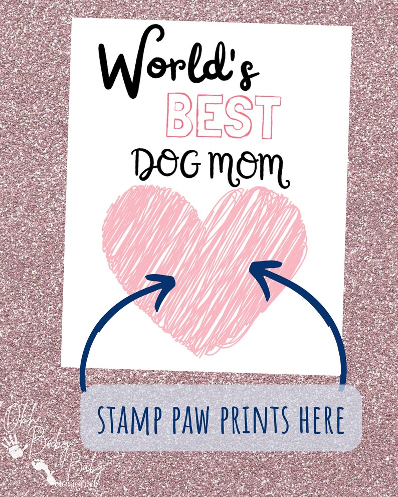 World's Best Dog Mom Card /paw Print Keepsake/mother's Day Craft ...